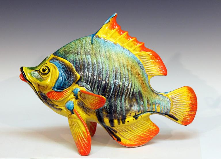 Large Vintage Italian Pottery Fish Figure Sculpture Mancioli Raymor at ...
