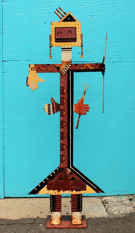 Vintage Painted Steel Hopi Shaman Dancing Figure Outsider Folk Art ...