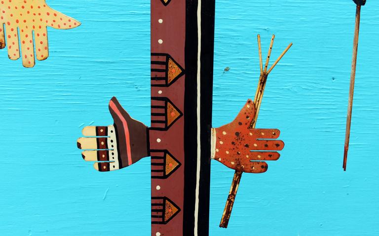 Vintage Painted Steel Hopi Shaman Dancing Figure Outsider Folk Art ...