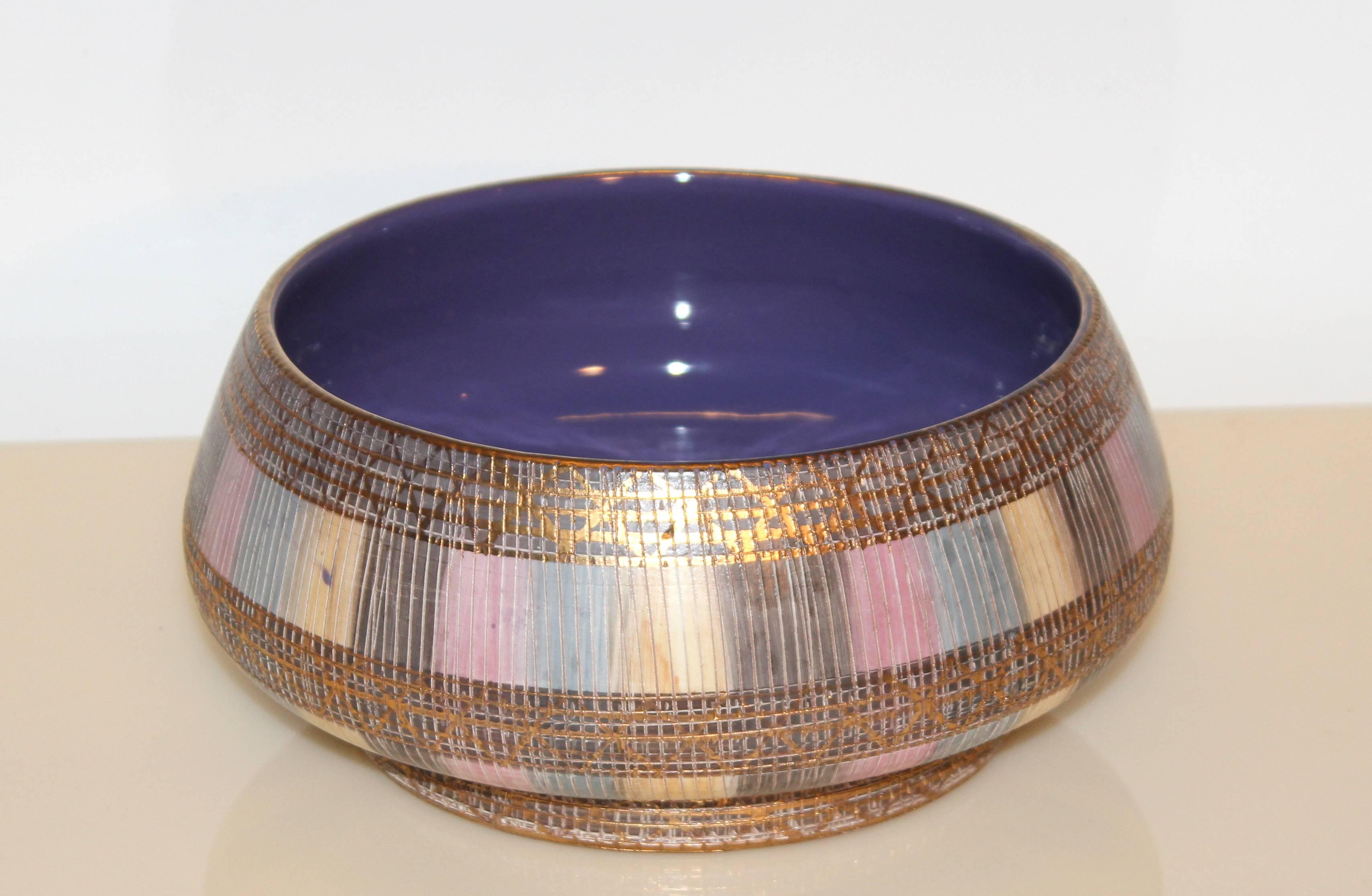 Bitossi Seta Raymor Centrepiece Italian Pottery Label Ceramic Console ...