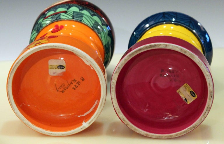 Pair of Bagni Raymor King Queen Jars Cannister Vintage Figure Pottery ...