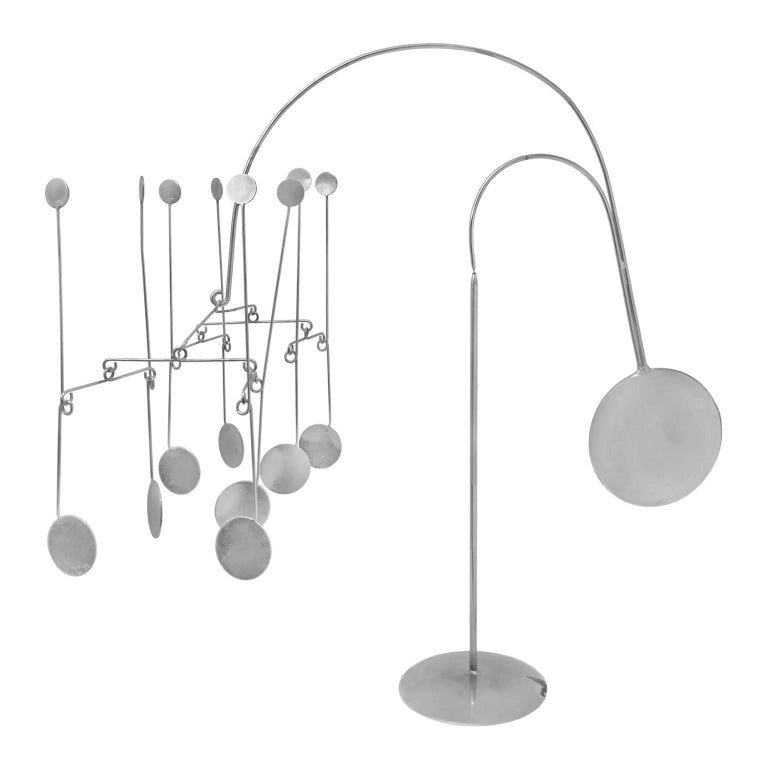 1970s French Chrome Mobile Sculpture by Francois Colette at 1stDibs