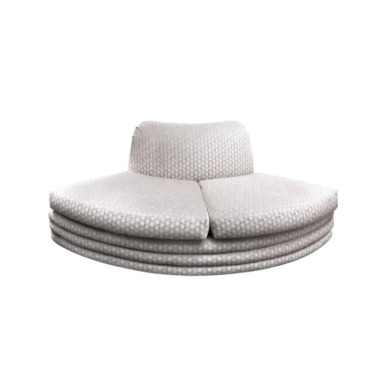 1970s S Shaped Sectional Sofa in Textured Patterned Taupe Velvet at ...