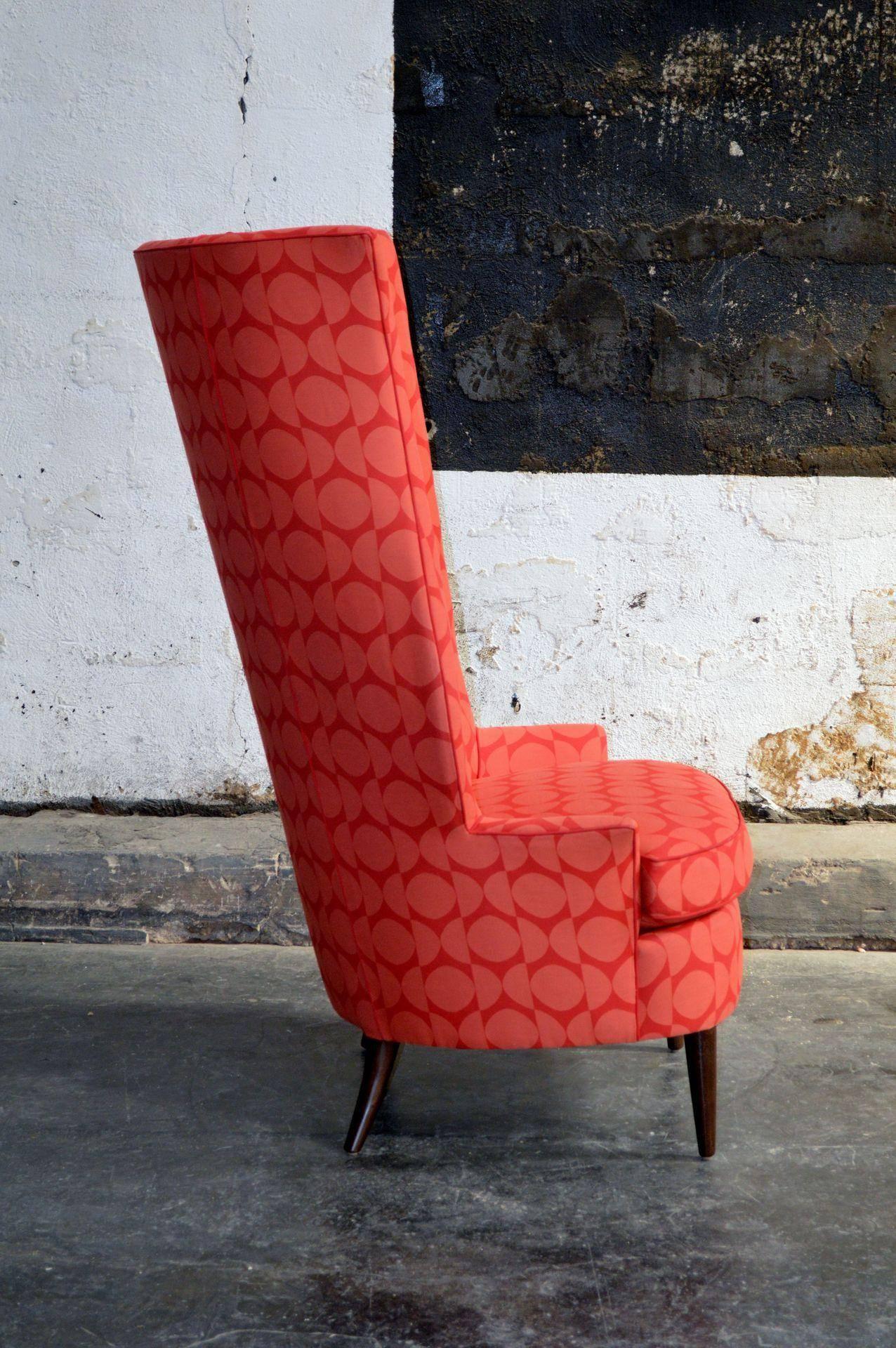 Custom Gudinna Tall Barrel Wing Chair For Sale at 1stDibs | custom ...