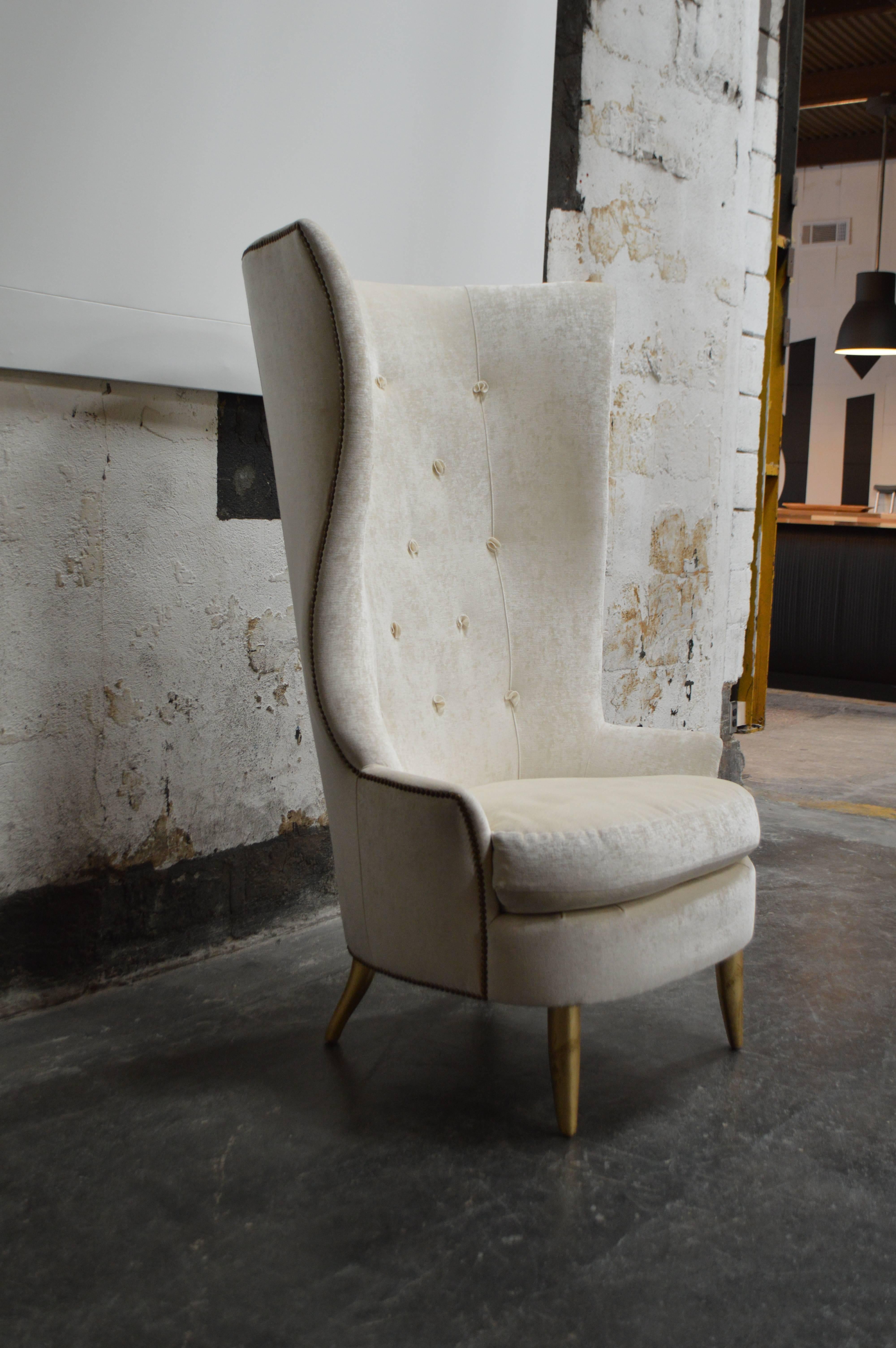 Custom Gudinna Tall Barrel Wing Chair For Sale at 1stDibs | tall barrel ...