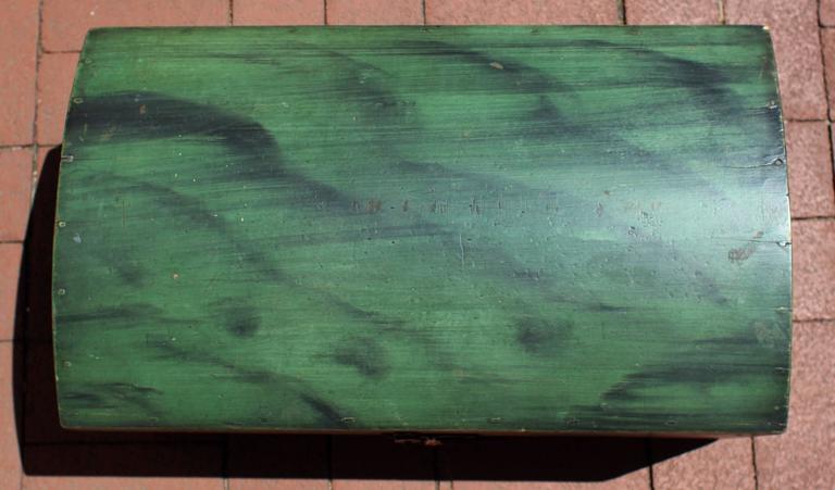 American Paint Decorated Dome-Top Box in Rare Green Paint For Sale at ...