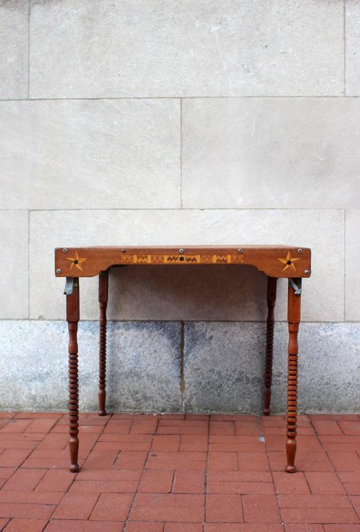 Outstanding Inlaid Folding Game Table at 1stDibs