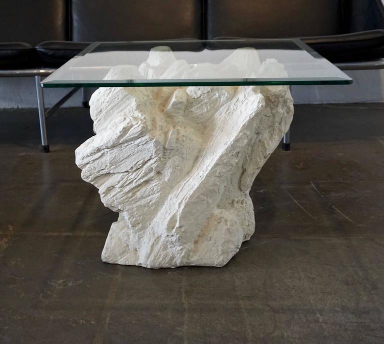 Brutalist Faux Rock End Tables by Sirmos at 1stDibs
