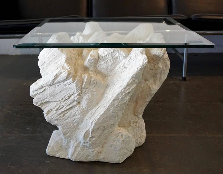 Brutalist Faux Rock End Tables by Sirmos at 1stDibs