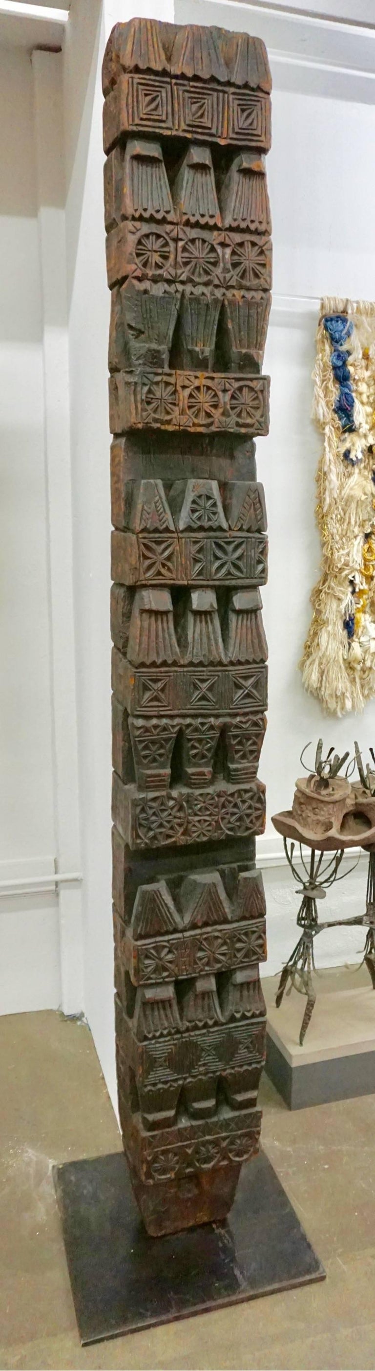 Hand-Carved Wood TOTEM For Sale at 1stDibs