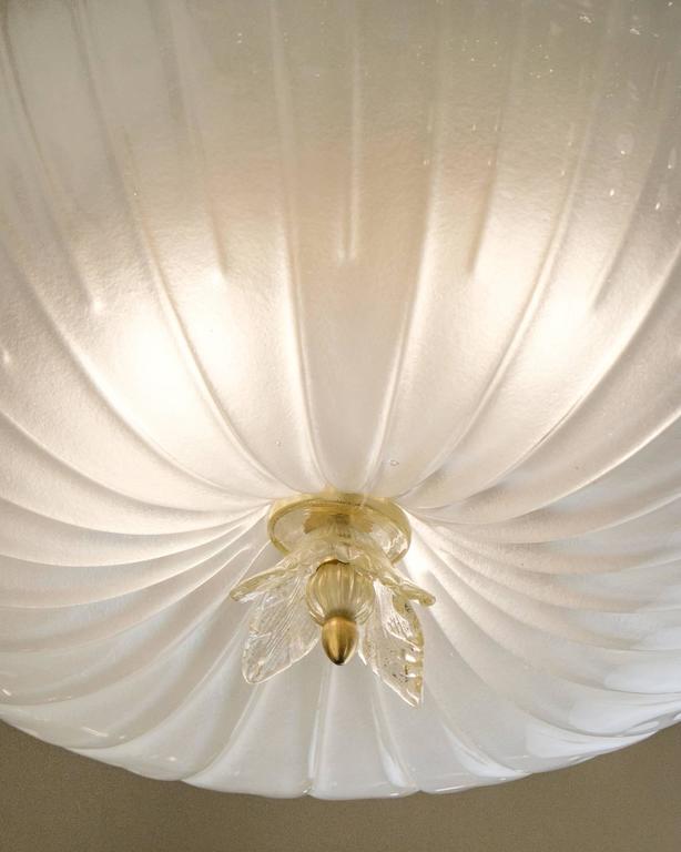 Italian Murano Glass Fluted Dome Flush Mount Ceiling Fixture at 1stDibs ...