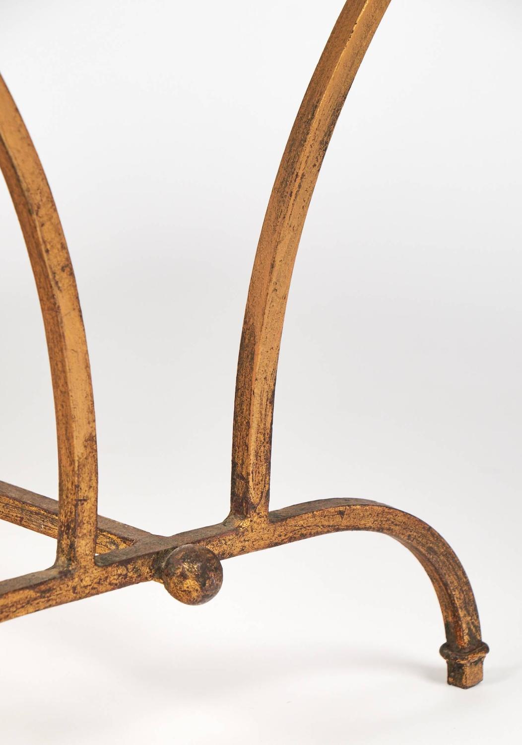 Art Deco Gold Leaf Forged Iron Bench For Sale at 1stdibs