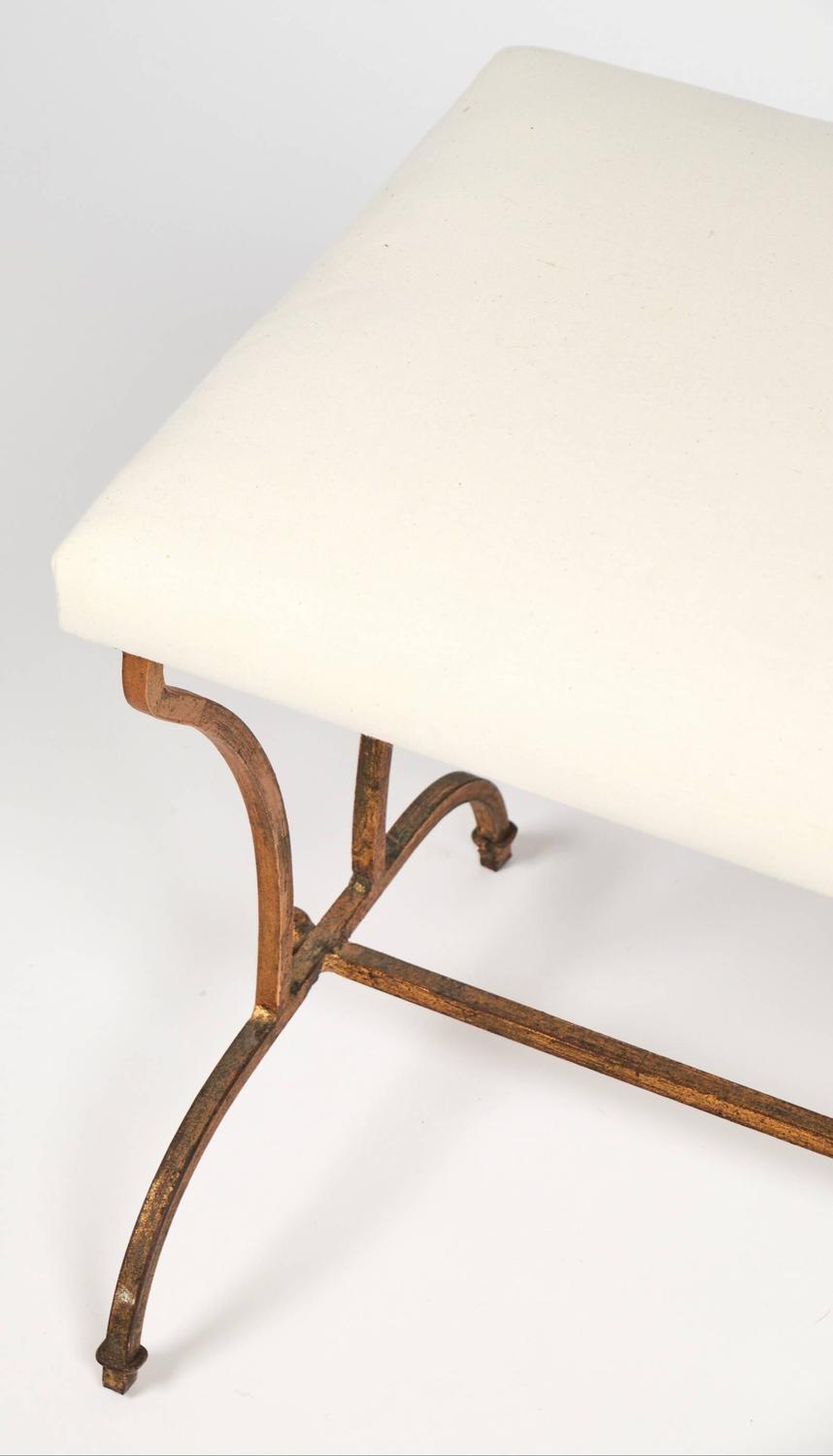 Art Deco Gold Leaf Forged Iron Bench For Sale at 1stdibs