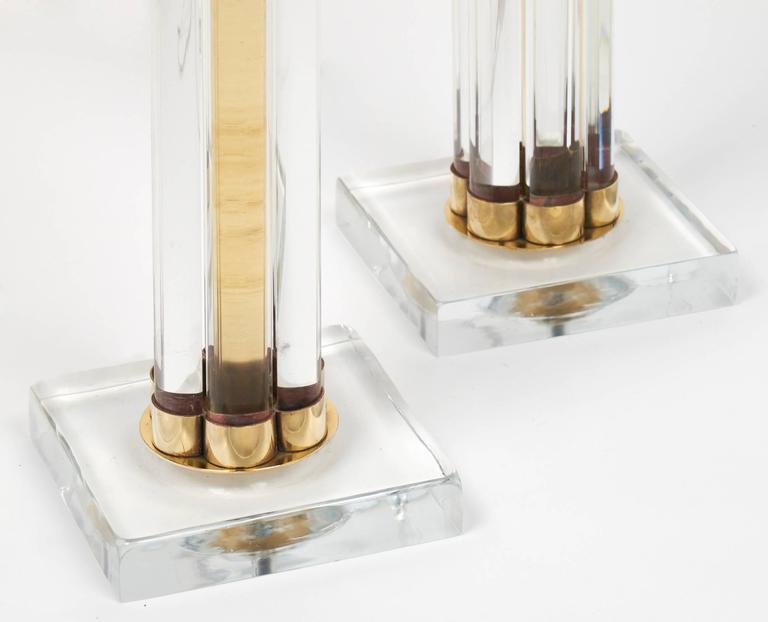 Pair of Murano Glass Tube and Brass Table Lamps For Sale at 1stDibs ...