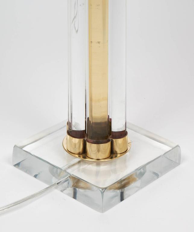 Pair of Murano Glass Tube and Brass Table Lamps For Sale at 1stDibs ...
