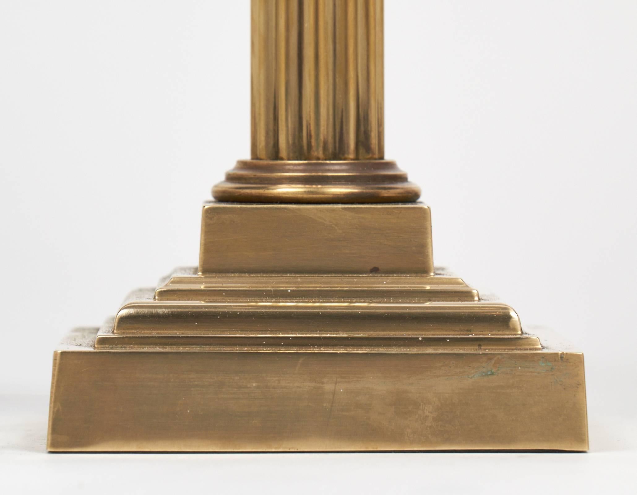 Vintage Pair of Brass Corinthian Column Lamps at 1stDibs | brass ...