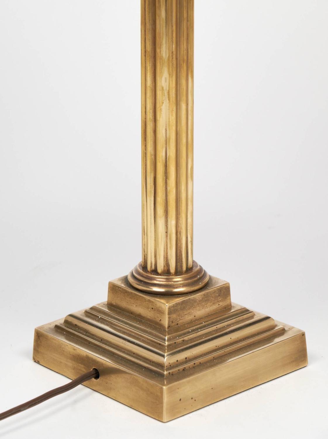 Vintage Pair of Brass Corinthian Column Lamps at 1stdibs