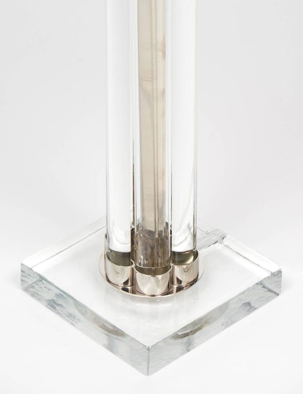 Modernist Pair of Murano Glass Tube with Chrome Table Lamps For Sale at ...