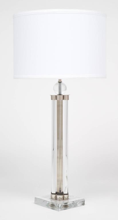 Modernist Pair of Murano Glass Tube with Chrome Table Lamps For Sale at ...