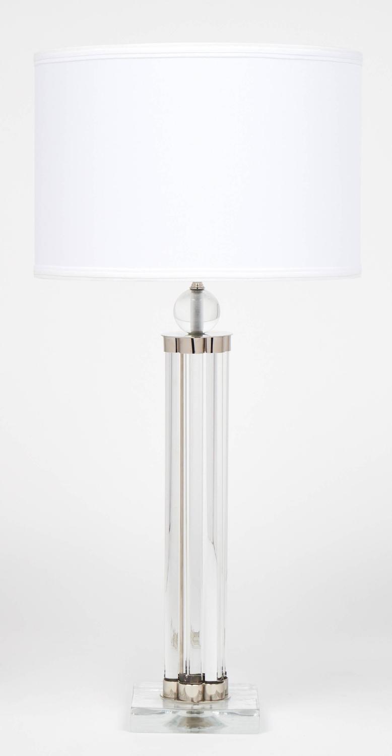 Modernist Pair of Murano Glass Tube with Chrome Table Lamps For Sale at ...