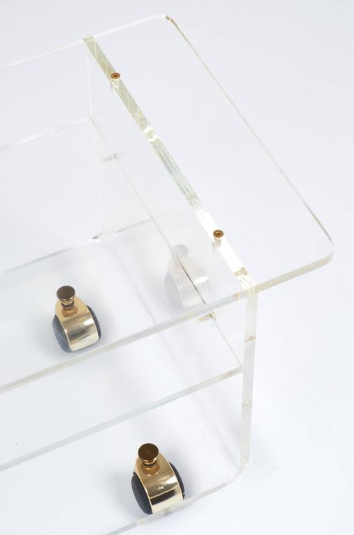 Low Lucite Bar Cart Side Table at 1stDibs