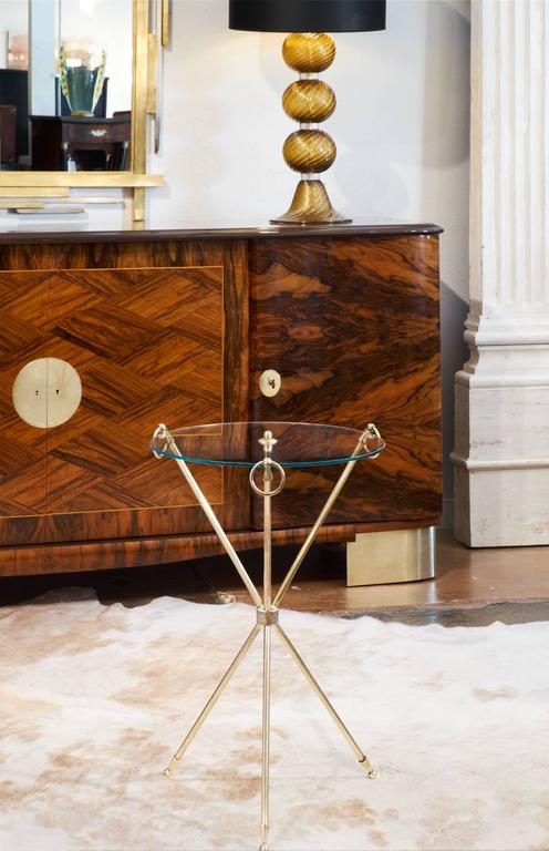 French 1940s Side Table in the Manner of Jean-Michel Frank at 1stDibs