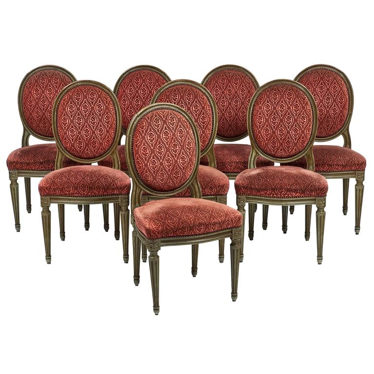 Louis XVI Style Antique French Medallion Back Chairs at 1stDibs