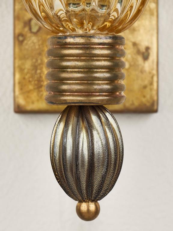 Pair of Murano Glass Vintage Sconces by Seguso at 1stDibs