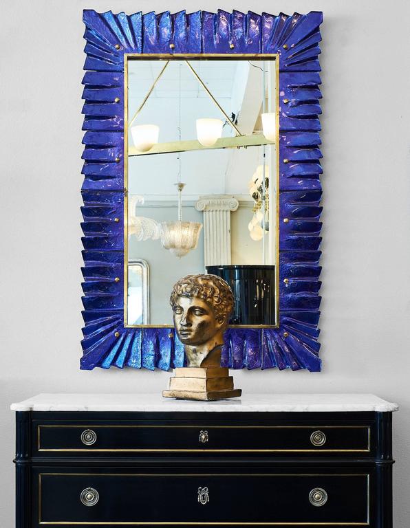Murano Glass Cobalt Blue Mirror For Sale at 1stDibs | cobalt blue ...