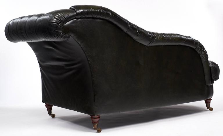 Green Vintage Tufted Leather Méridienne at 1stDibs | chesterfield ...