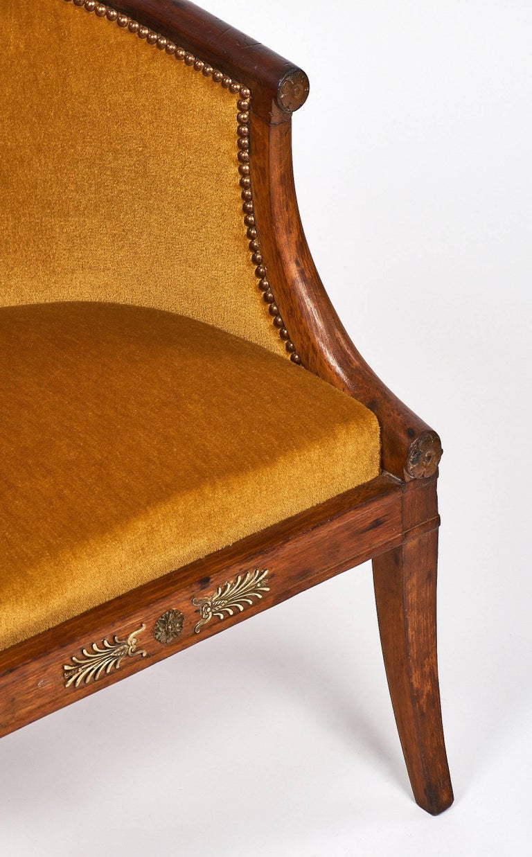 French Antique Empire Style Barrel Chairs at 1stDibs