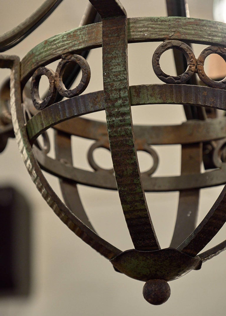 Vintage Iron Chandelier For Sale at 1stDibs