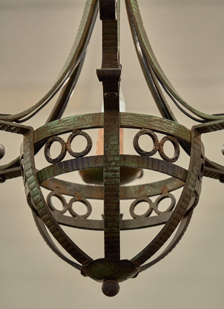 Vintage Iron Chandelier For Sale at 1stDibs