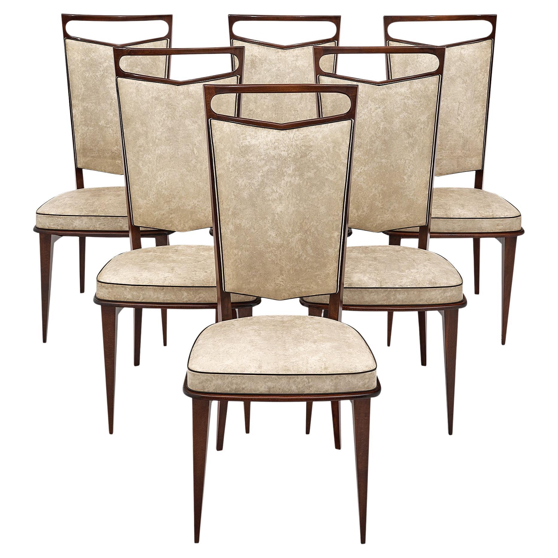 Set of Six Barbara Barry for Baker Oval X-Back Dining Chairs For Sale ...