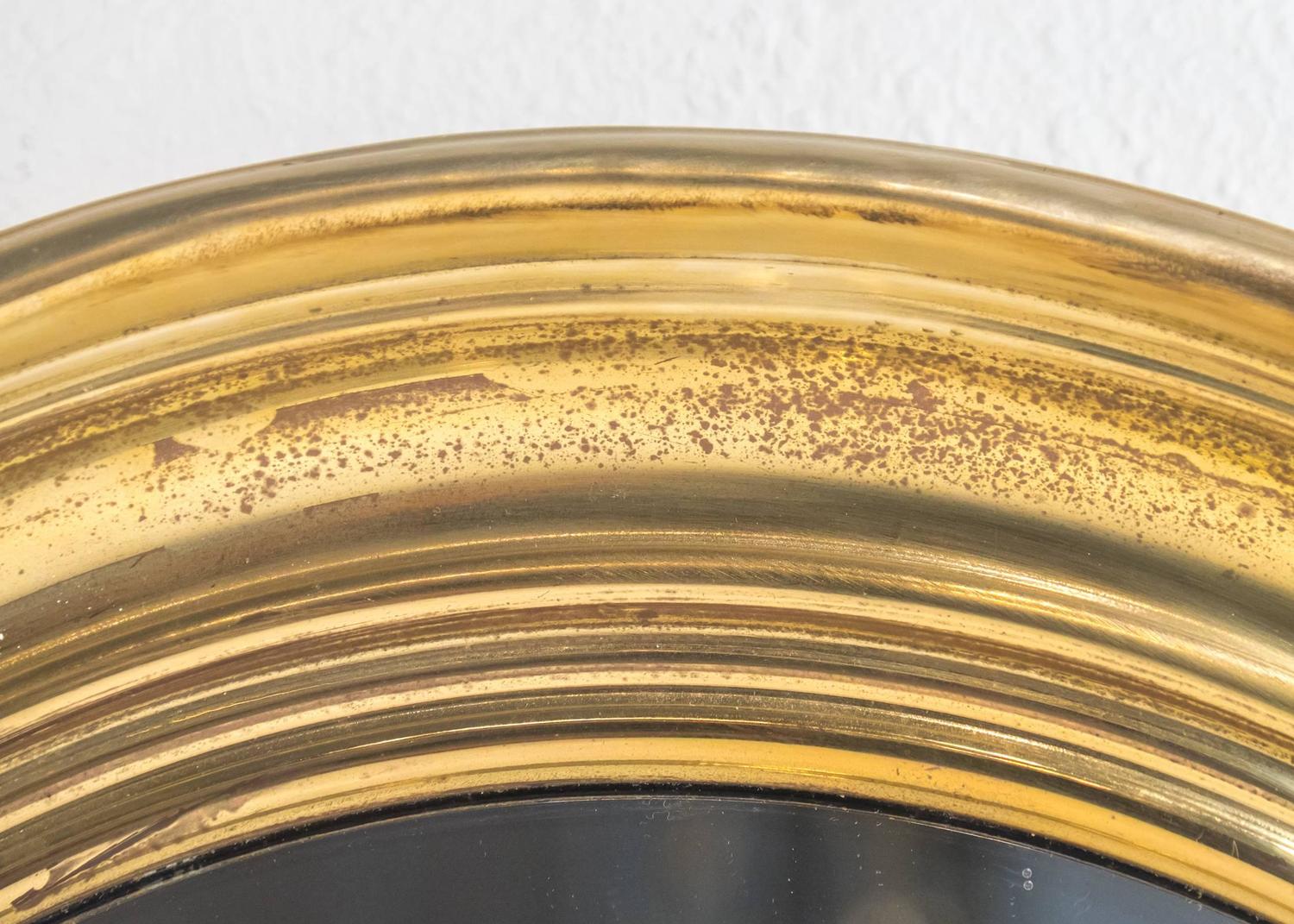 French Vintage Round Brass Mirror at 1stdibs