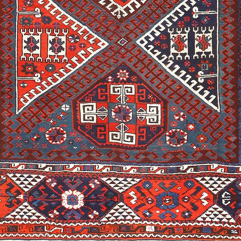 Collectible Tribal Antique Turkish Bergama Rug. Size: 7 ft x 9 ft 7 in ...