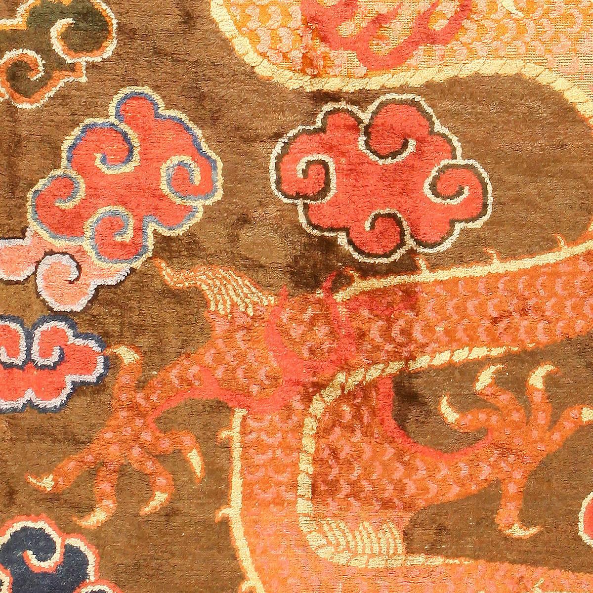 Antique Silk Dragon Chinese Rug at 1stDibs