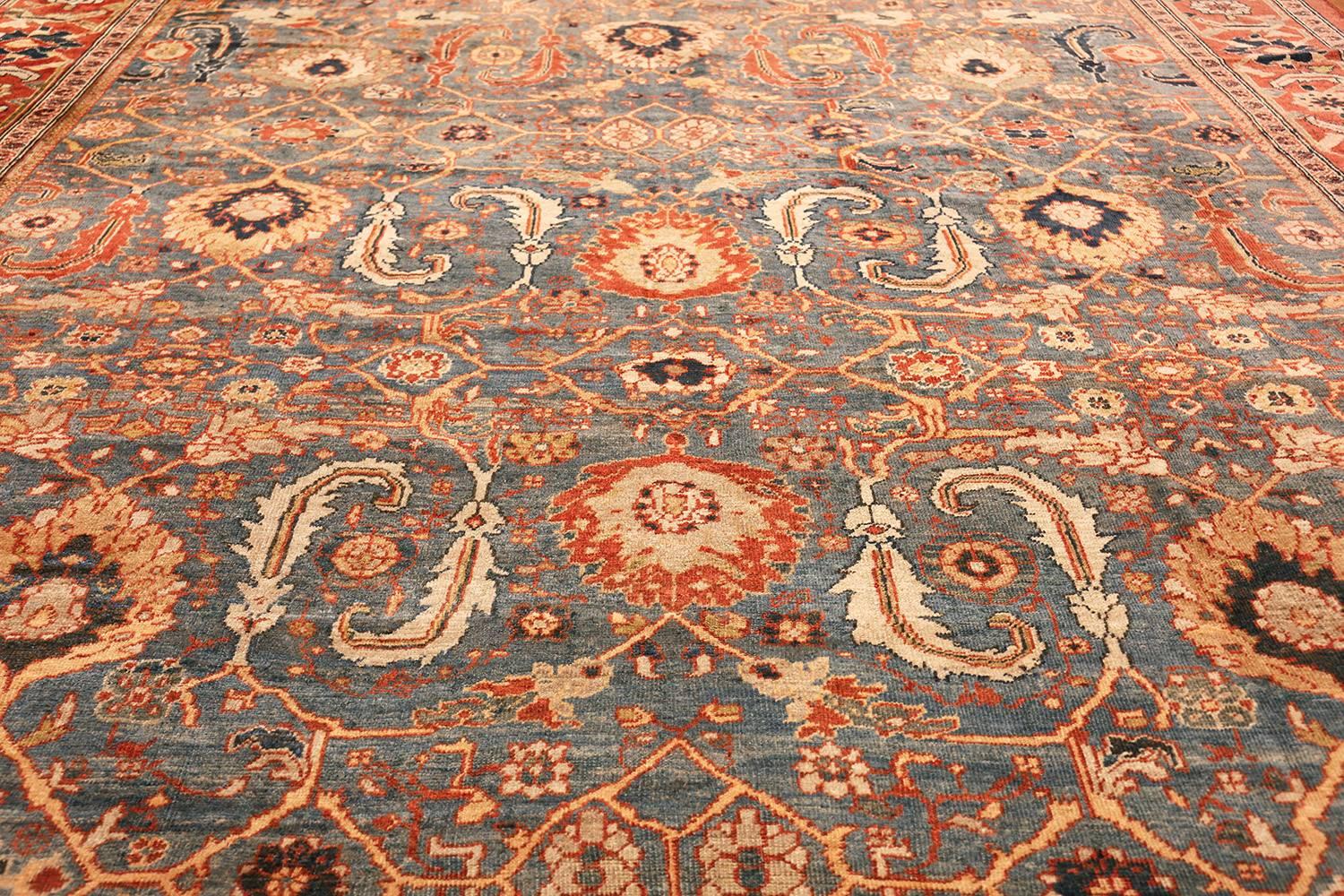 Large Blue Background Sultanabad Persian Rug at 1stDibs