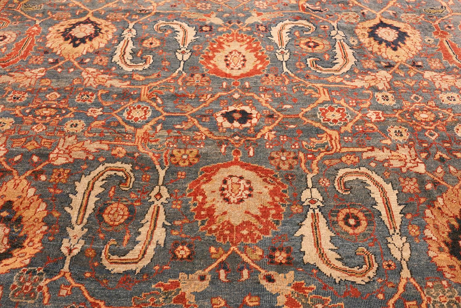Large Blue Background Sultanabad Persian Rug at 1stDibs