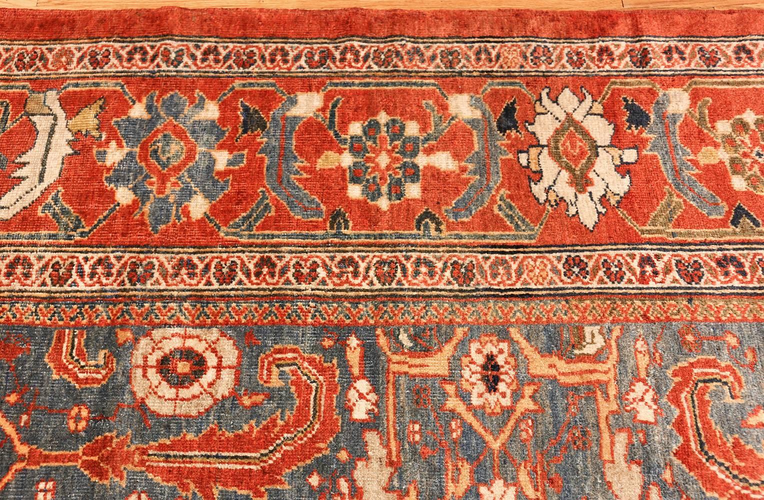 Large Blue Background Sultanabad Persian Rug at 1stDibs