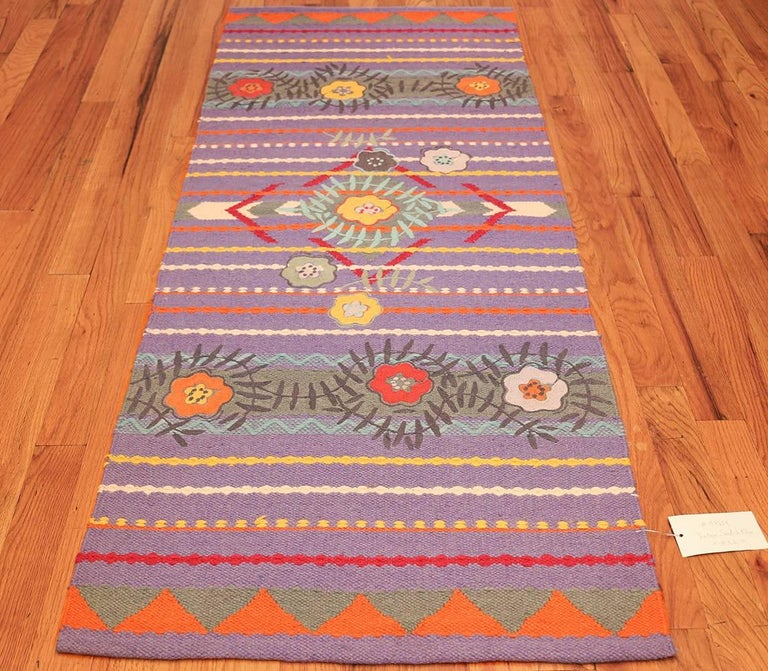 Scandinavian Runner Rug by Grudrun Sjoden. Size: 2 ft 8 in x 6 ft 10 in ...