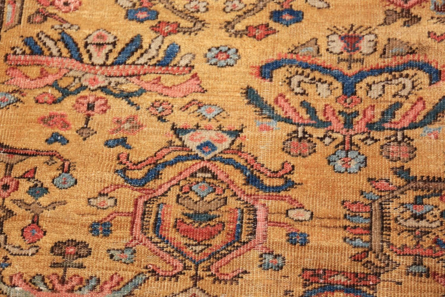 Yellow Background Square Antique Sultanabad Persian Rug at 1stDibs ...