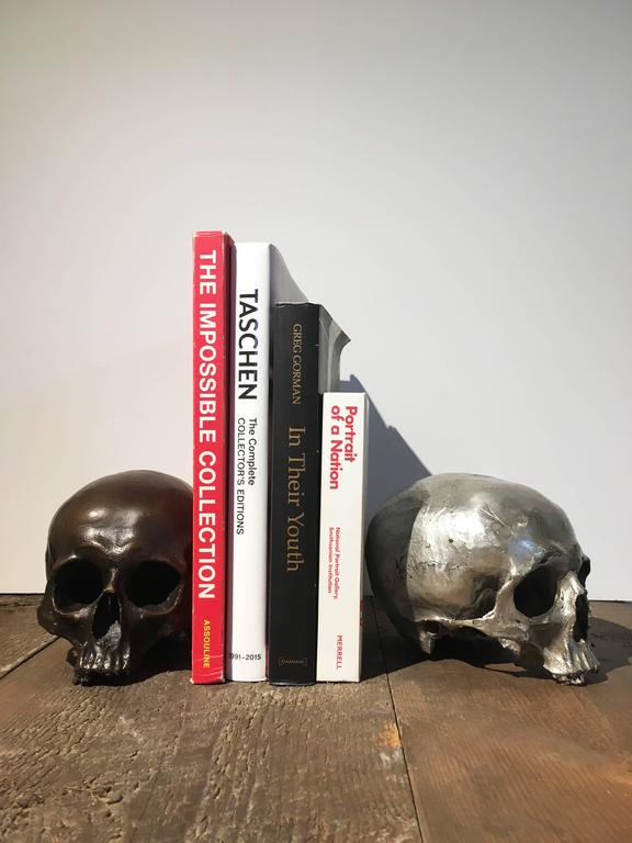 Cast Bronze Silver Skull For Sale at 1stDibs | silver skull mask