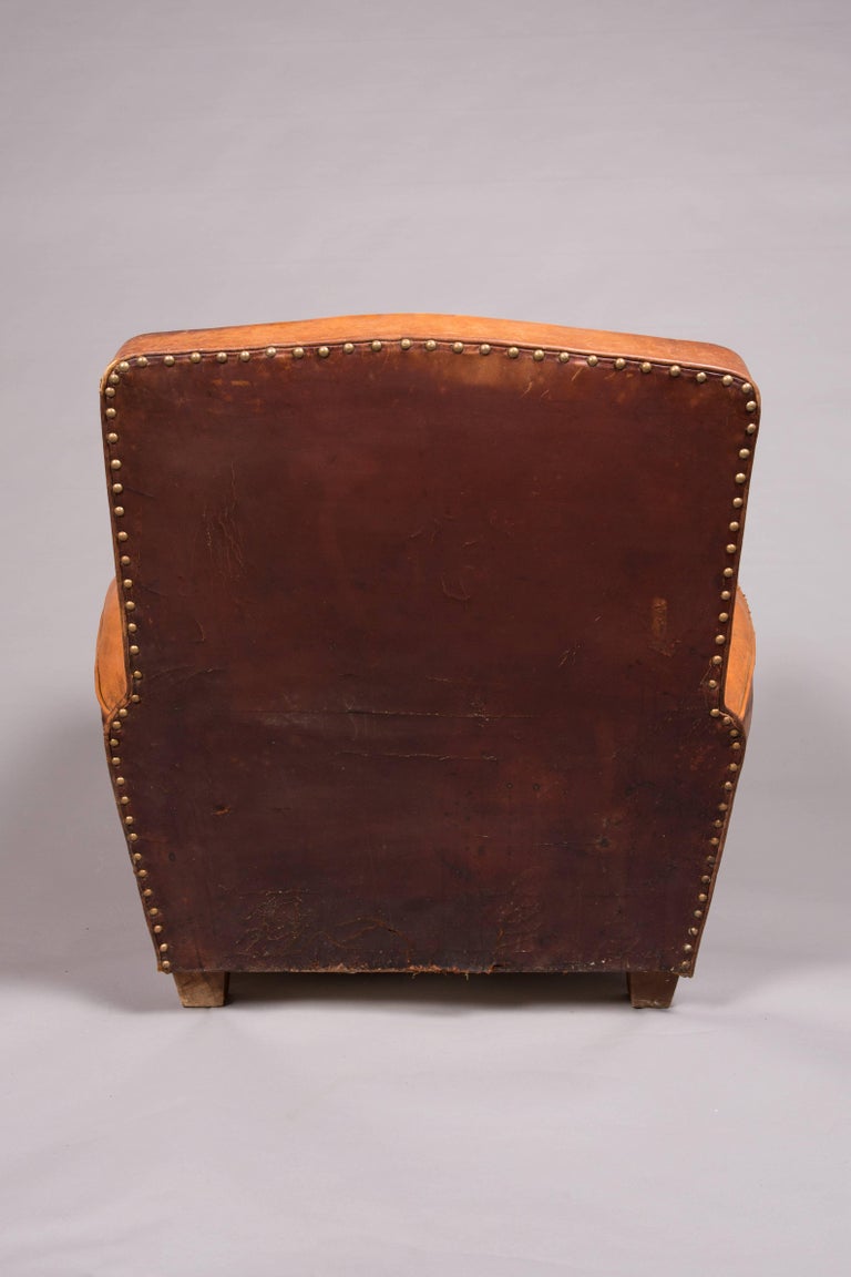 1970s Beautifully Distressed Beat-Up Leather Chair at 1stDibs