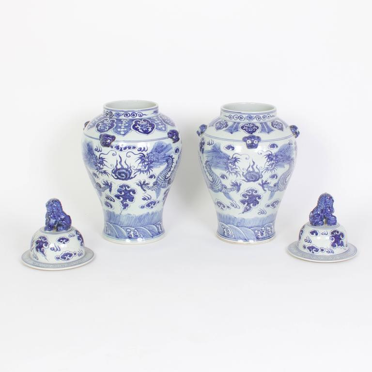Pair of Chinese Export Lidded Jars, Two Miniature Garden Stools and a ...