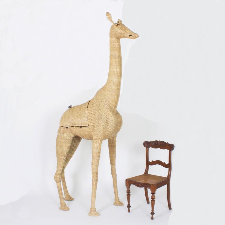 Lifesize Wicker Giraffe Bar by Mario Lopez Torres at 1stDibs