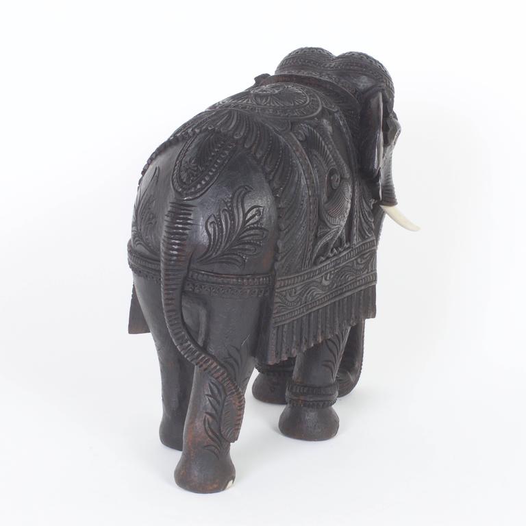 Antique Carved Anglo-Indian Elephant Figure at 1stDibs