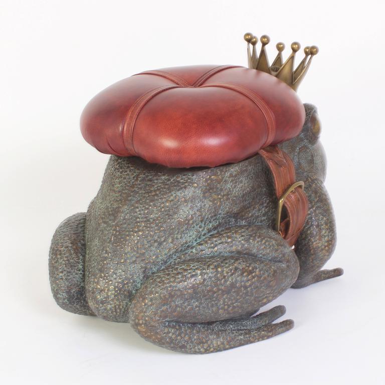 Vintage Cast Bronze Frog Toad Stool at 1stDibs | frog stool, frog ...