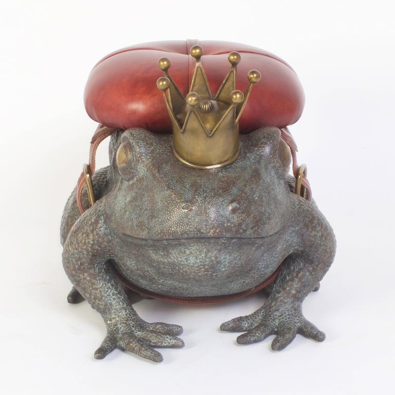 Vintage Cast Bronze Frog Toad Stool at 1stDibs | frog stool, frog ...