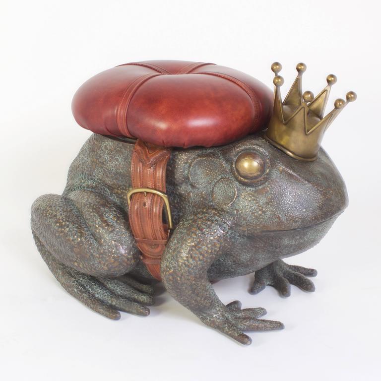 Vintage Cast Bronze Frog Toad Stool at 1stDibs | frog stool, frog ...